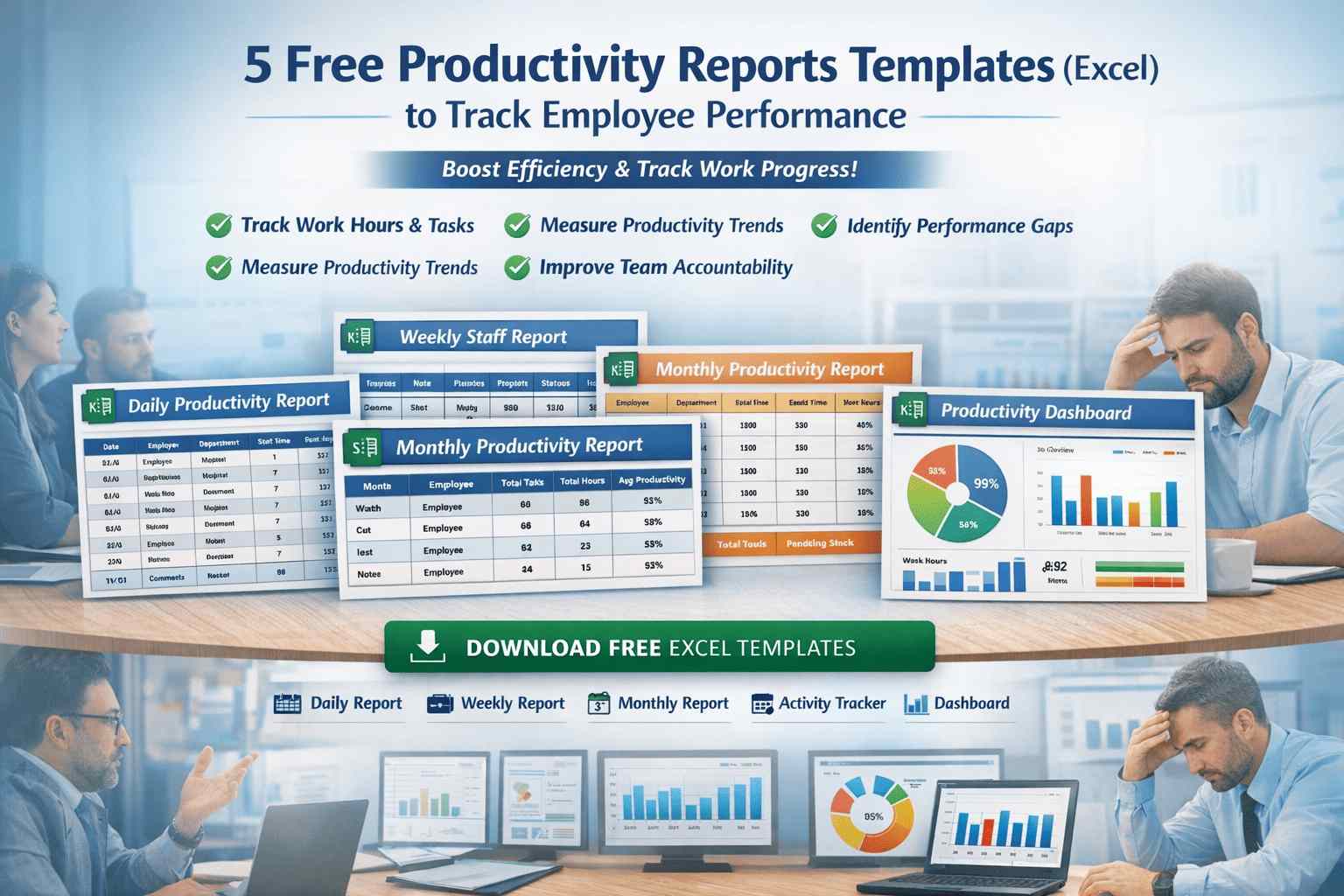 5 Free Employee Productivity Report Templates + Excel Guide